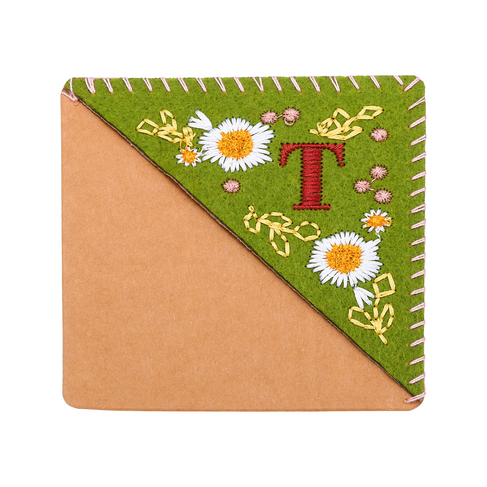 Uxcell Embroidered Corner Bookmark Cute Flower Stitched Triangle Book ...