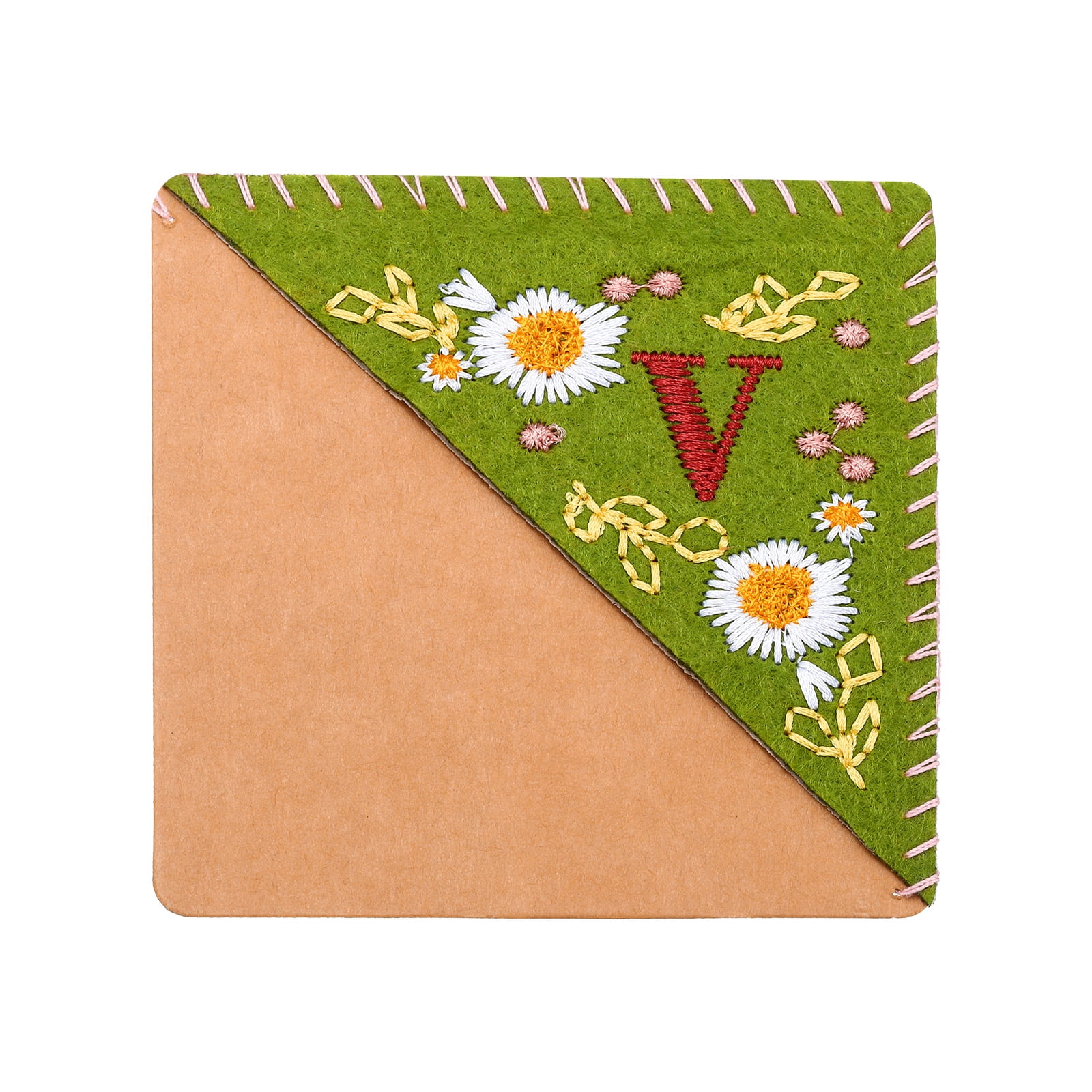 Uxcell Embroidered Corner Bookmark Cute Flower Stitched Triangle Book ...