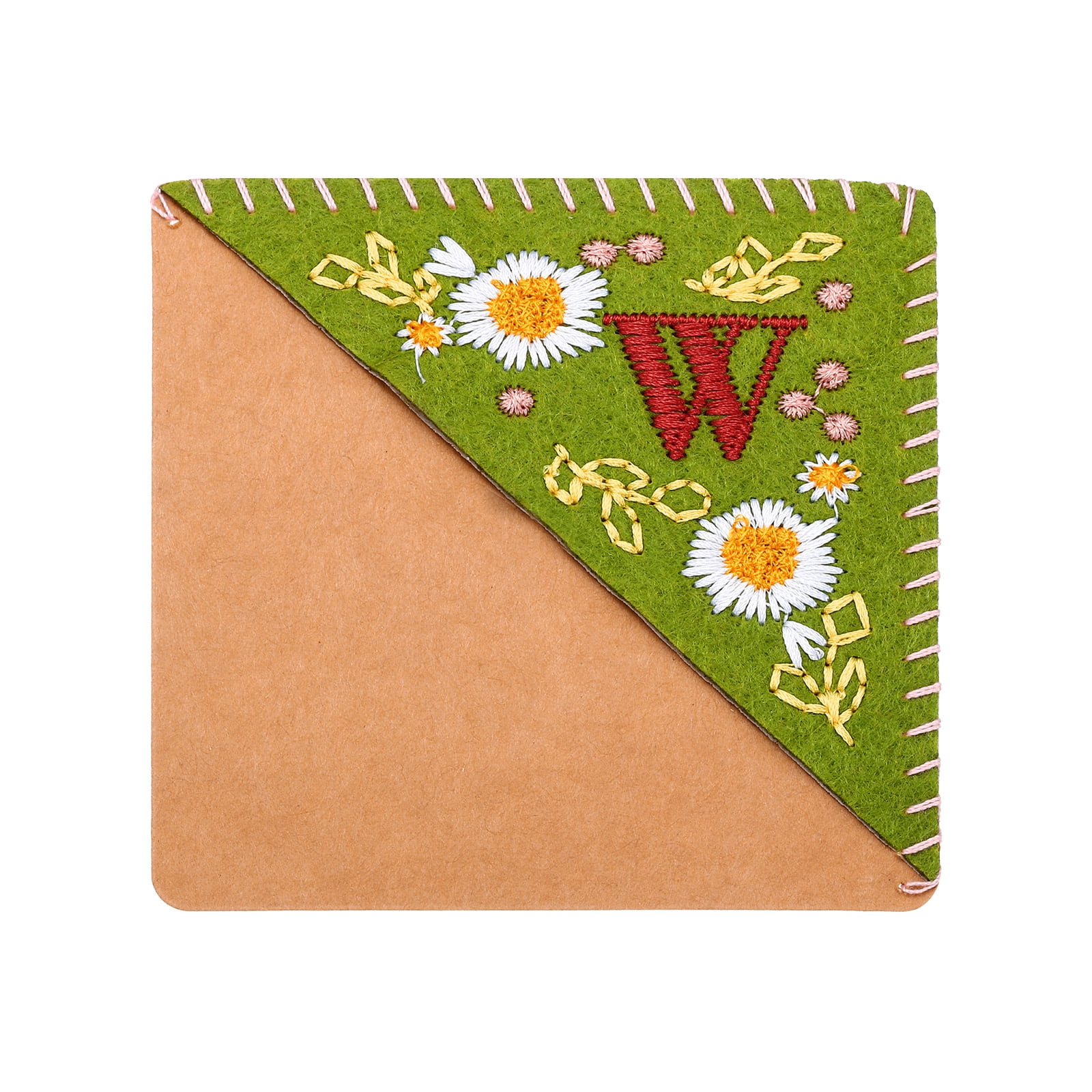 Uxcell Embroidered Corner Bookmark Cute Flower Stitched Triangle Book ...