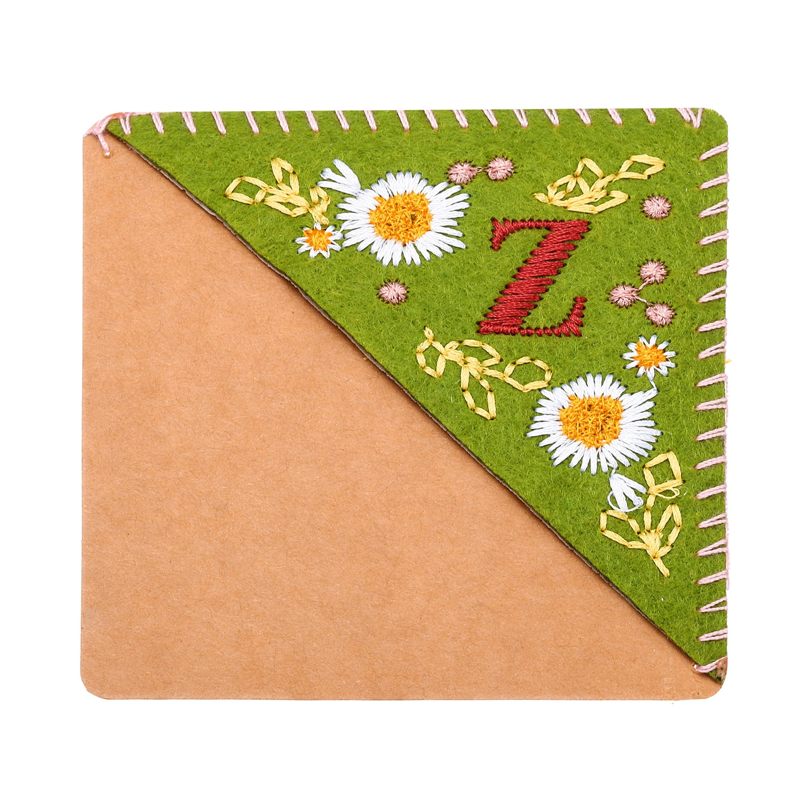 Uxcell Embroidered Corner Bookmark Cute Flower Stitched Triangle Book ...