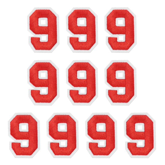 Uxcell Embroidered Numbers Patches, Numbers 9 Applique Embroidered ...