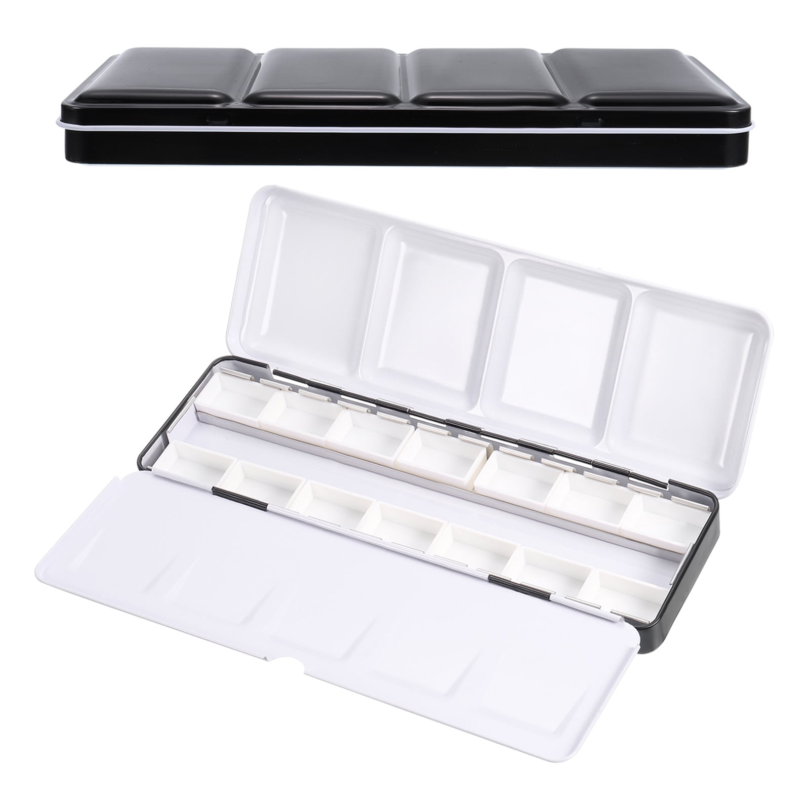 Uxcell Empty Watercolor Palette, Metal Watercolor Tin with 14pcs Full ...