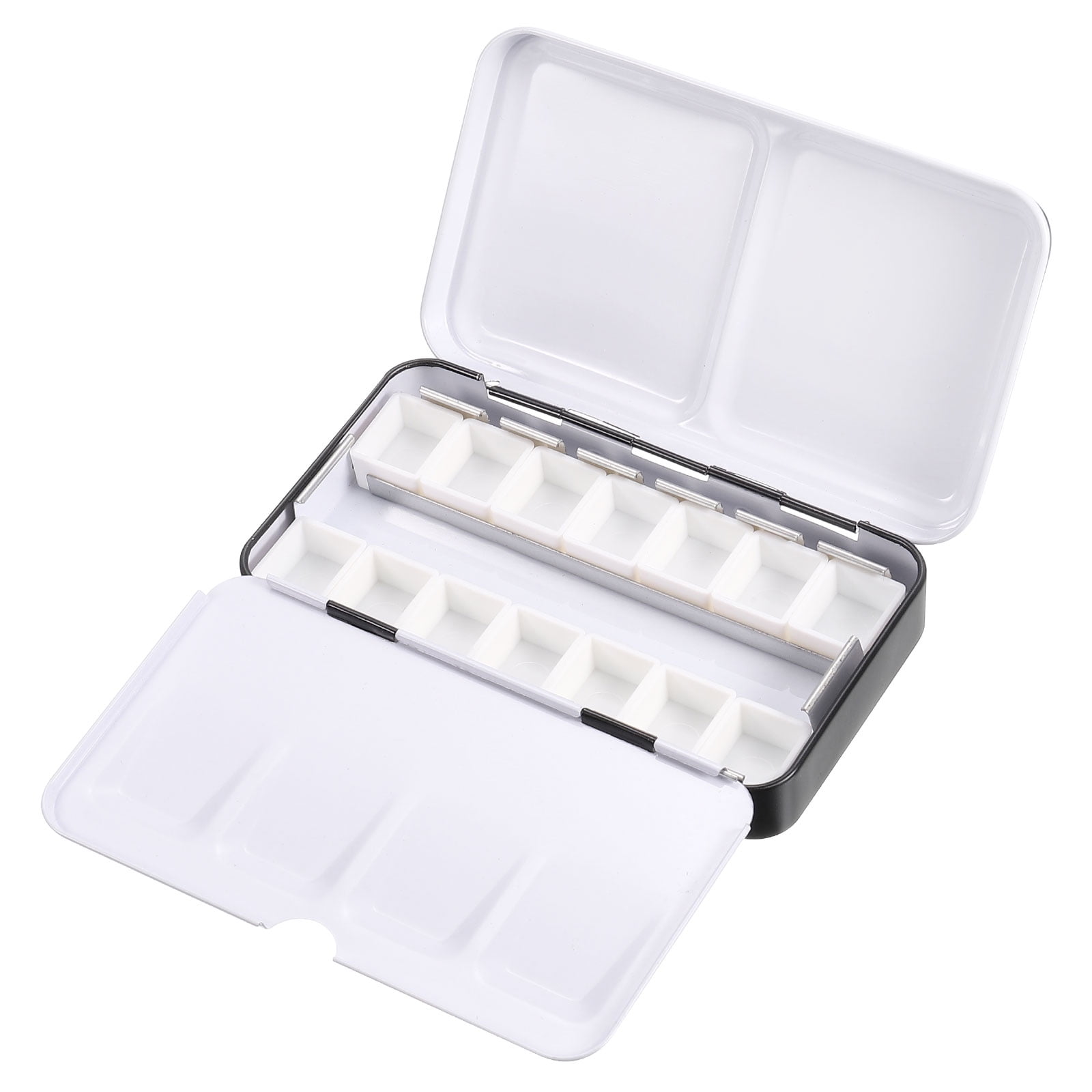 Uxcell Empty Watercolor Palette, Metal Watercolor Tin with 14pcs Half ...