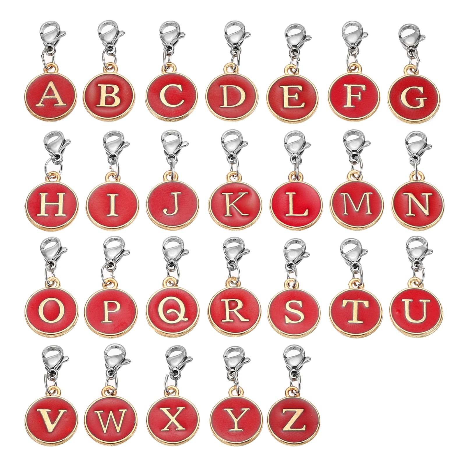 Uxcell Enamel Crochet Stitch Markers, 26 Pack Letter Metal Pendants ...