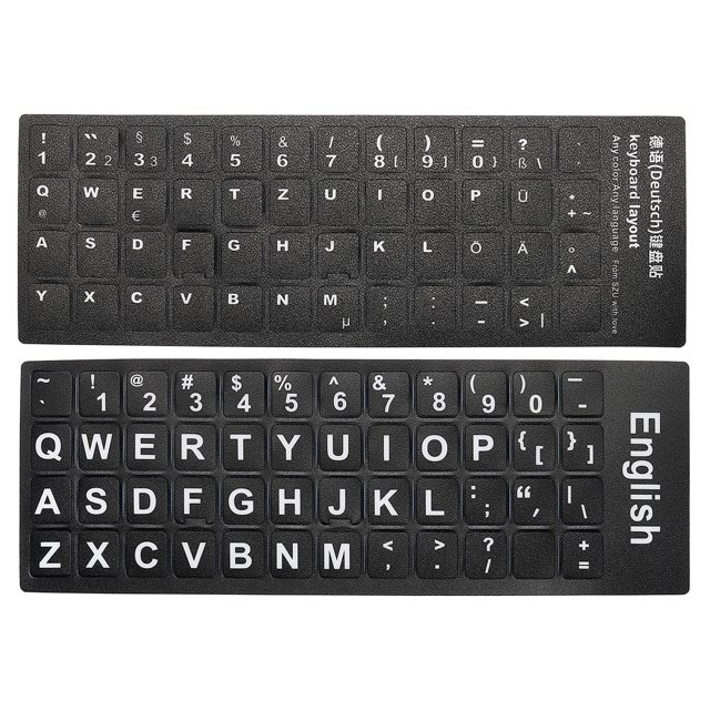 Uxcell English & German Keyboard Stickers Universal Keyboard Cover ...