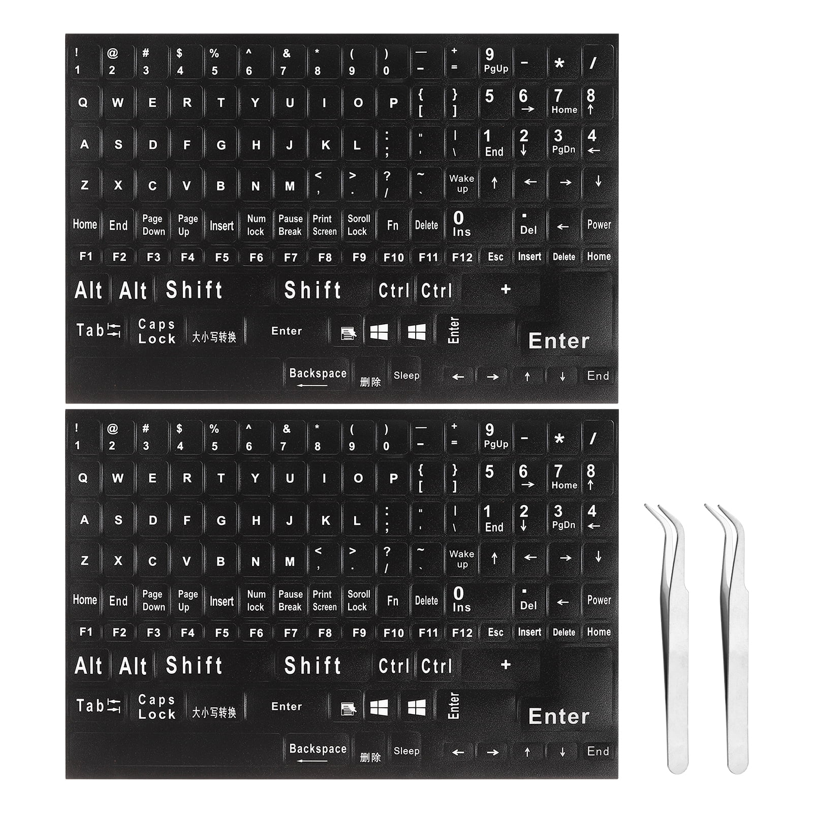 Uxcell English Keyboard Sticker Replacement Keyboard Cover Black ...