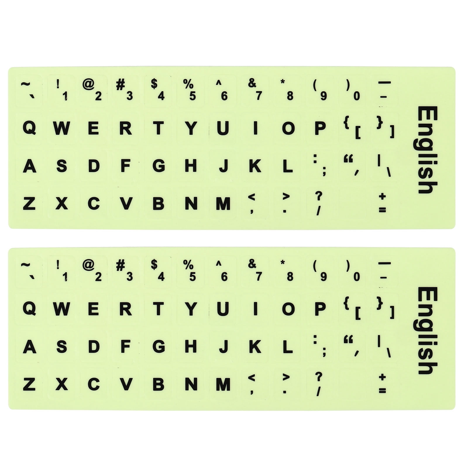 Uxcell English Keyboard Stickers Glow in the Dark Luminous Keyboard ...