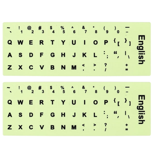 Uxcell English Keyboard Stickers Glow in the Dark Luminous Keyboard ...