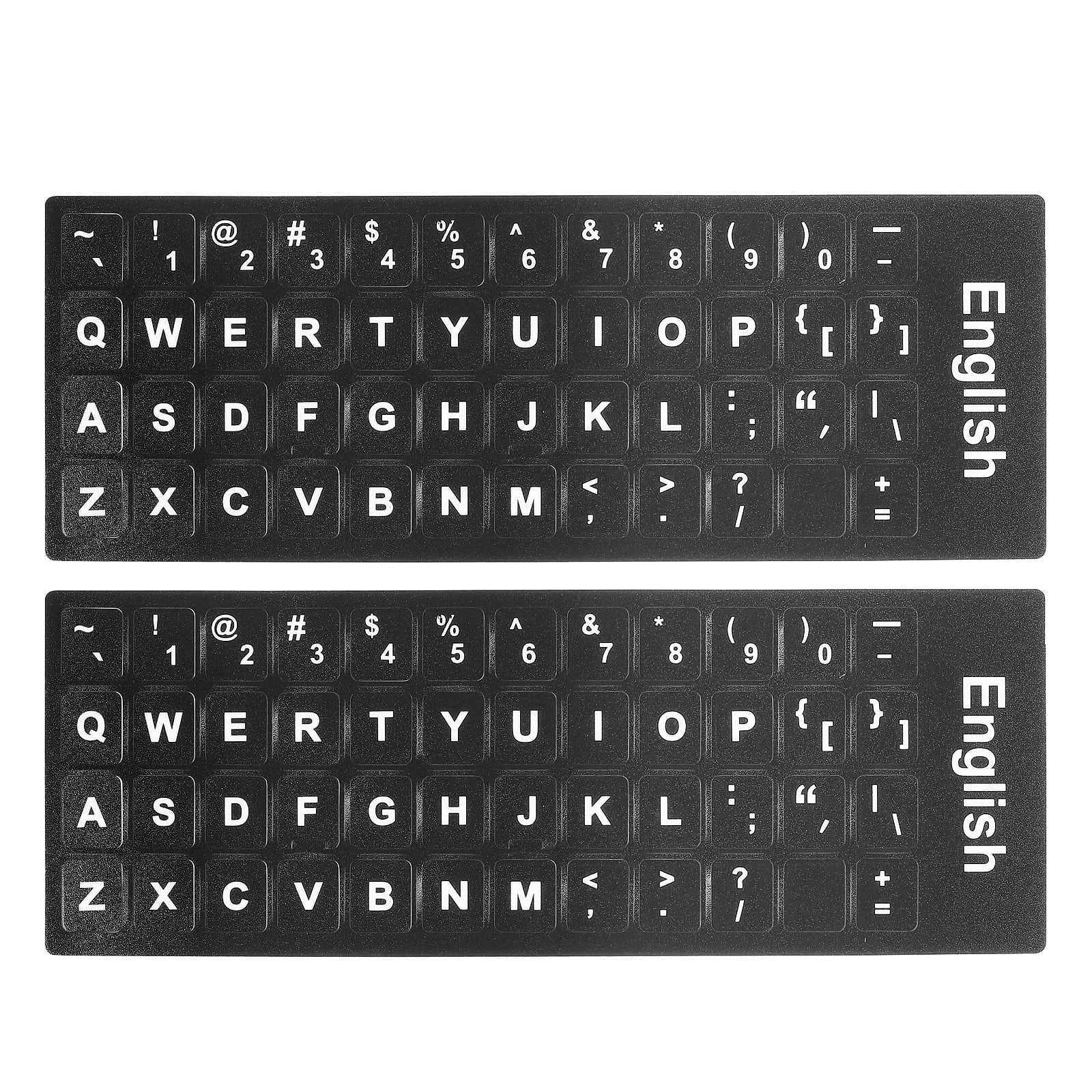 Uxcell English Keyboard Stickers Keyboard Replacement Cover Style 1 Black Background White