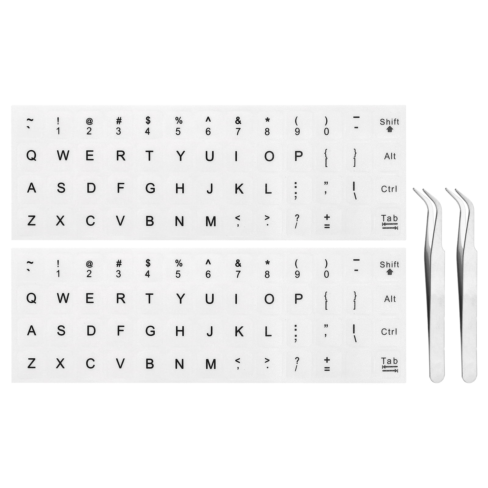 Uxcell English Keyboard Stickers Replacement Cover White Background ...