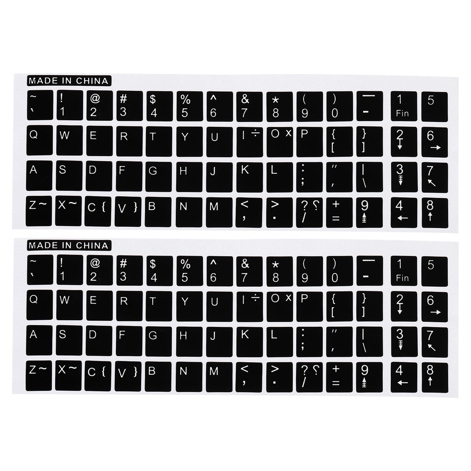 Uxcell English Keyboard Stickers Universal Keyboard Cover Smooth, Black ...