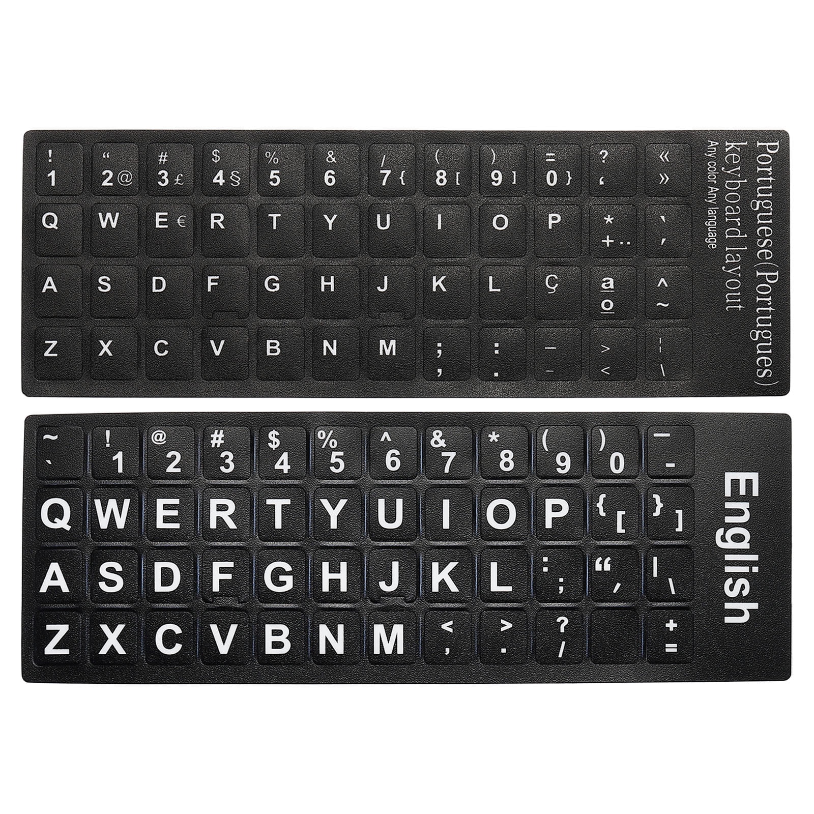 Uxcell English & Portuguese Keyboard Stickers Universal Keyboard Cover ...