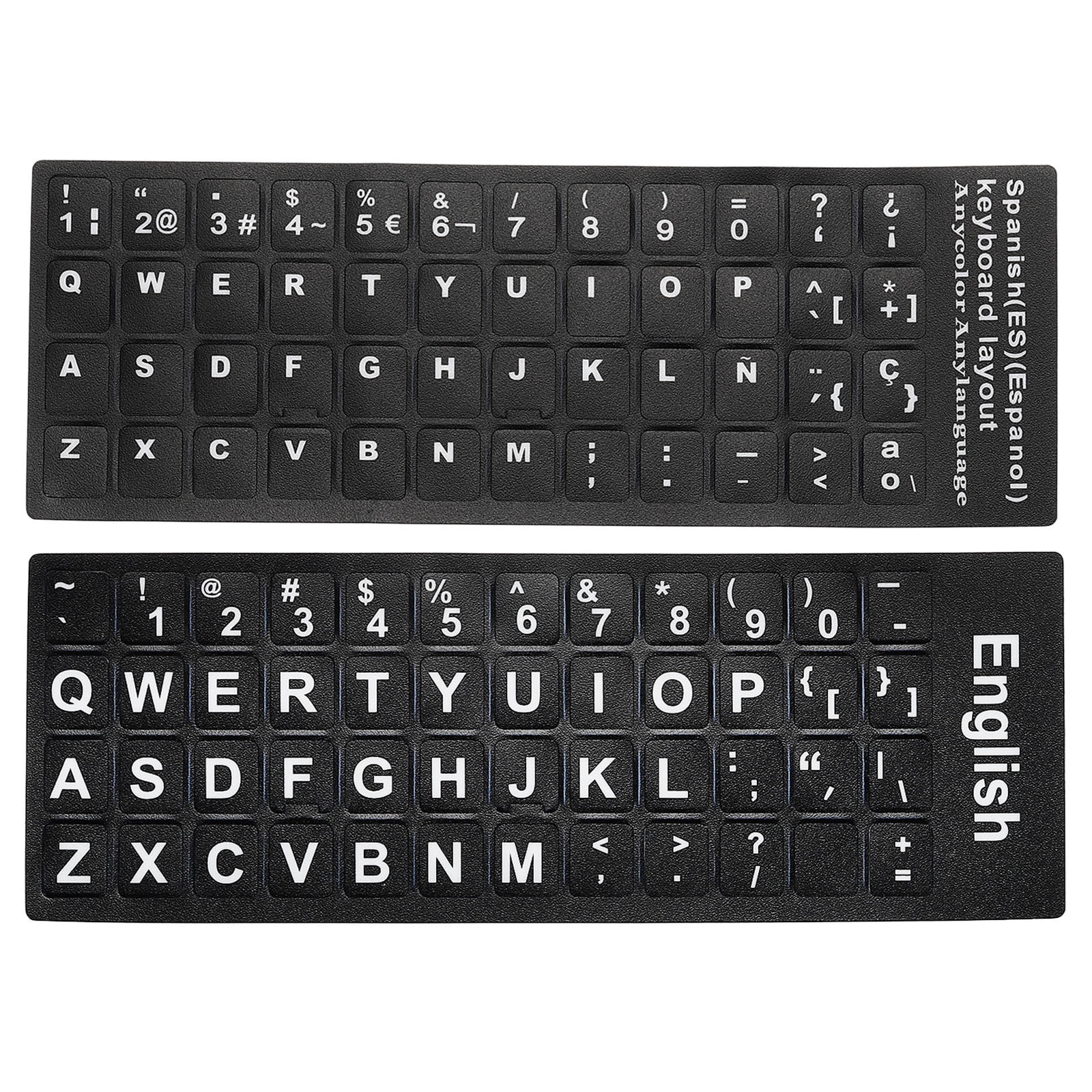 Uxcell English & Spanish Keyboard Stickers Universal Keyboard Cover ...