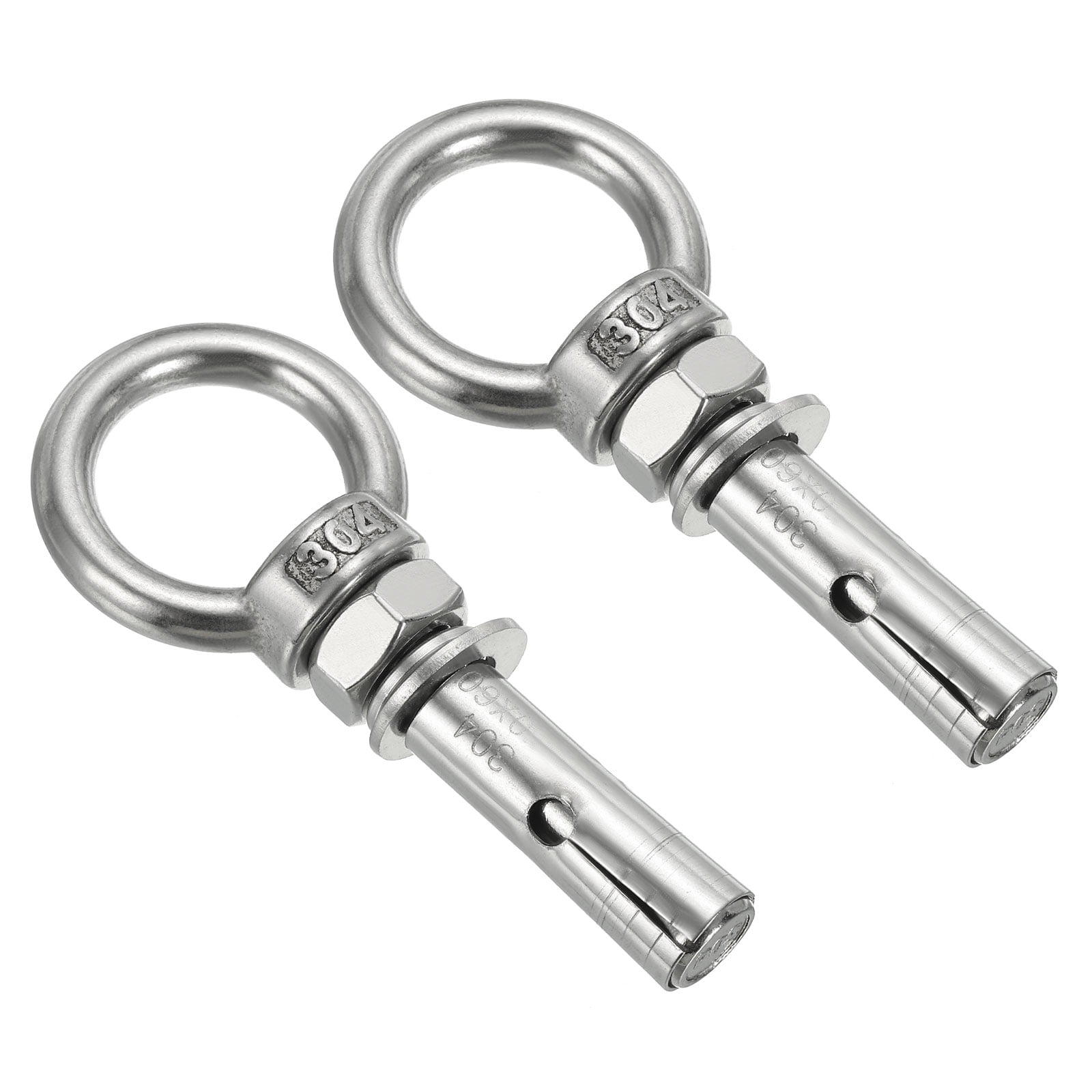 Uxcell Expansion Eye Bolt M10x60mm 304 Stainless Steel Shoulder Anchors Eyebolt Screw with Eye ...