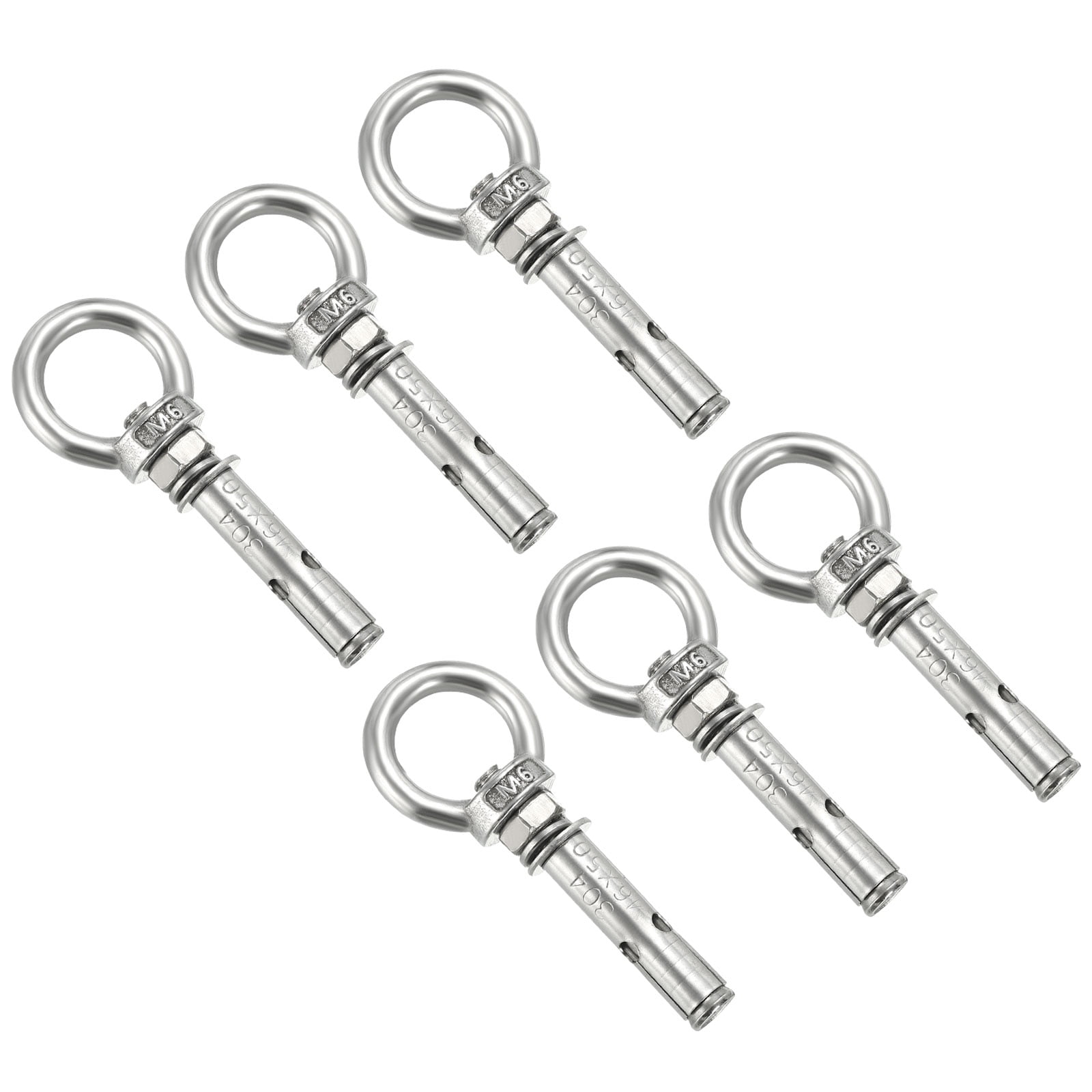 Uxcell Expansion Eye Bolt M6x50mm 304 Stainless Steel Shoulder Anchors ...