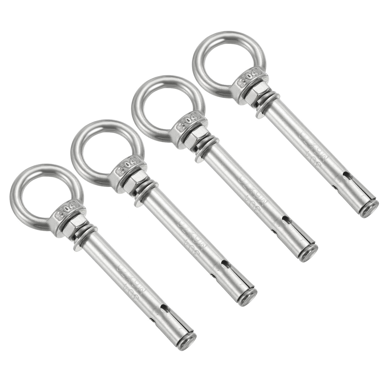 Uxcell Expansion Eye Bolt M6x70mm 304 Stainless Steel Shoulder Anchors ...
