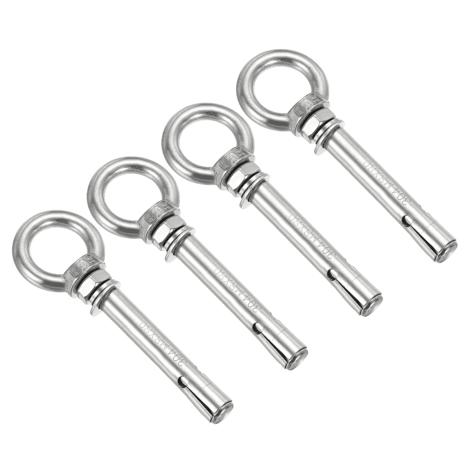 Uxcell Expansion Eye Bolt M8x80mm 304 Stainless Steel Shoulder Anchors ...