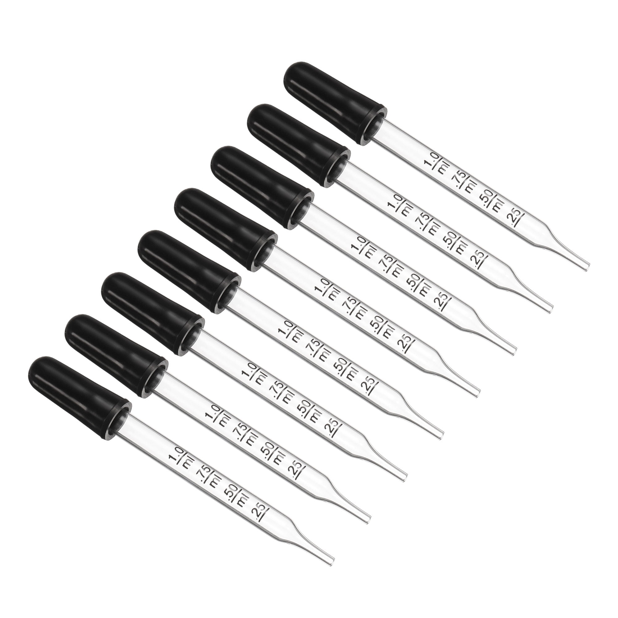 Uxcell Eye Dropper, 8Pcs 1ml Graduated Glass Dropper with Rubber Bulb ...