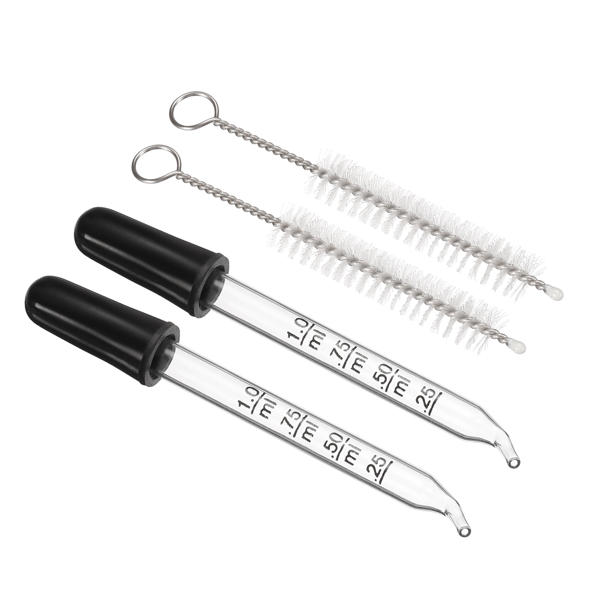 Uxcell Liquid Dispenser Kit, 2set 1ml Graduated Glass Eye Dropper with ...