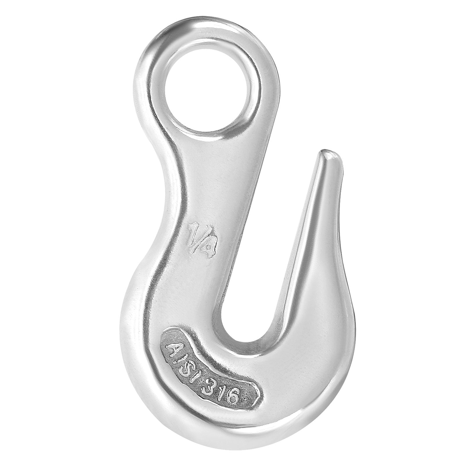Uxcell Eye Grab Hook, 1/4" 316 Stainless Steel Chain Hooks, 3307 lbs ...