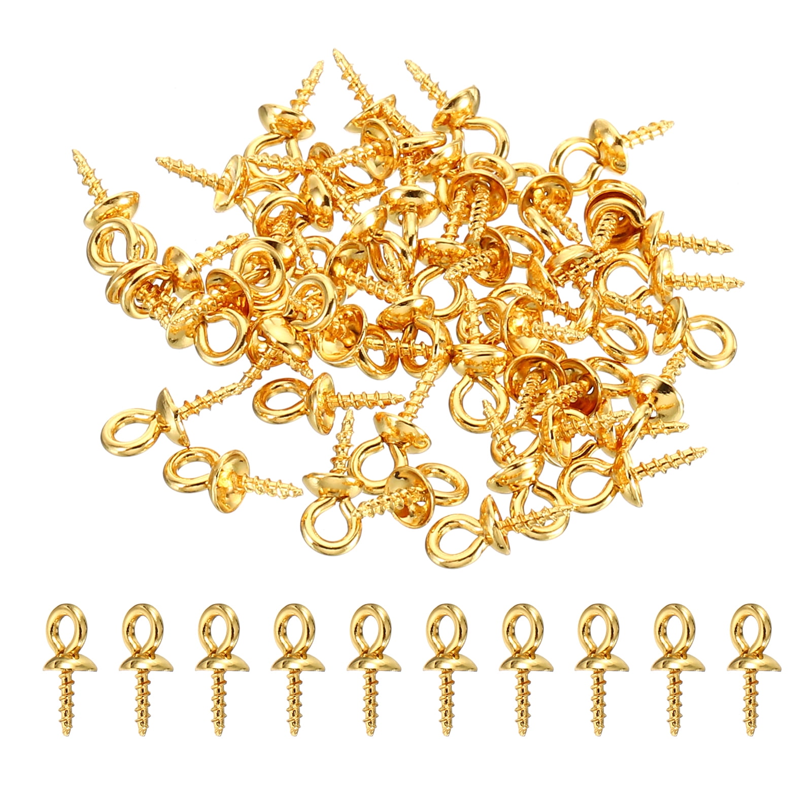 Uxcell Eye Pin Bail Peg Pendants, 50Pcs 10x4mm 304 Stainless Steel with ...