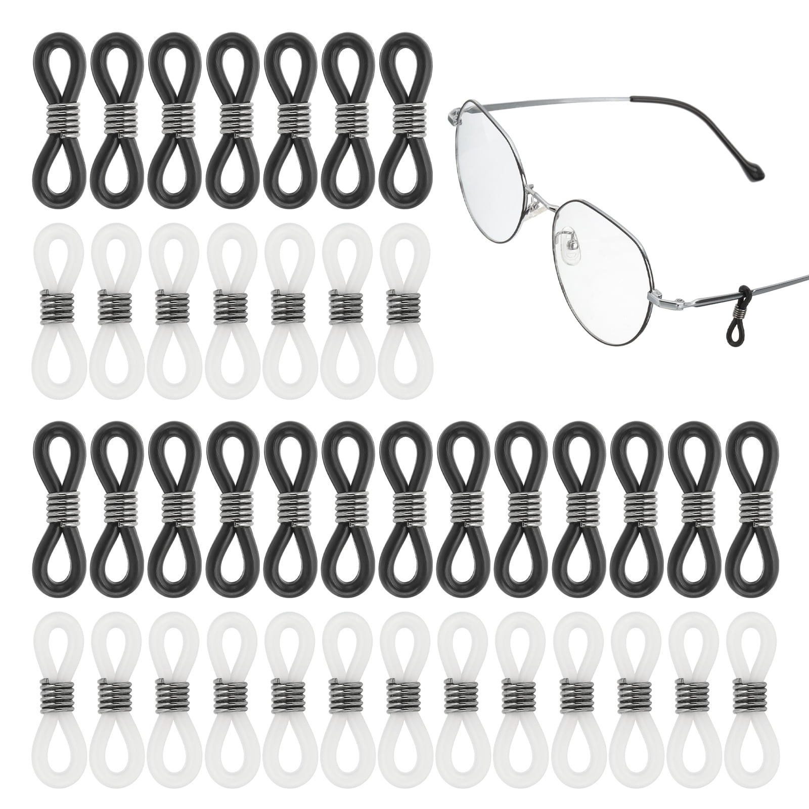 Uxcell Eyeglass Chain Connector, 50 Pack Adjustable Anti Slip Silicone ...