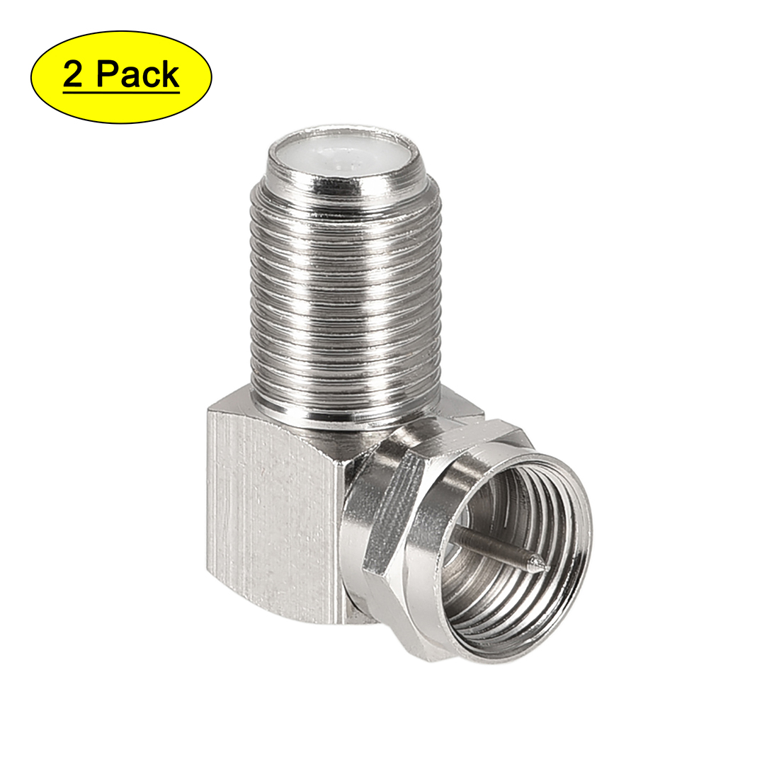 Uxcell F Type Male to Female Right Angle Coaxial Cable Connector Nickel ...