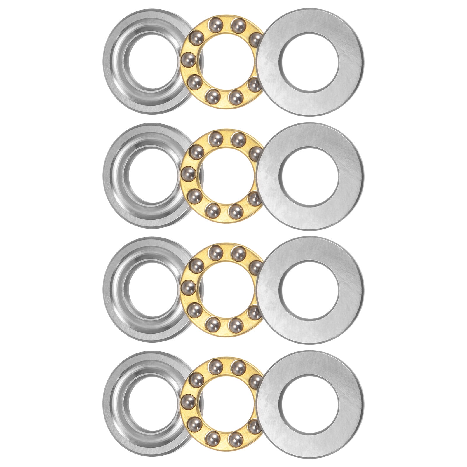 Uxcell F10-20M Thrust Ball Bearing 10x20x5.5mm Brass with Washers 4 ...
