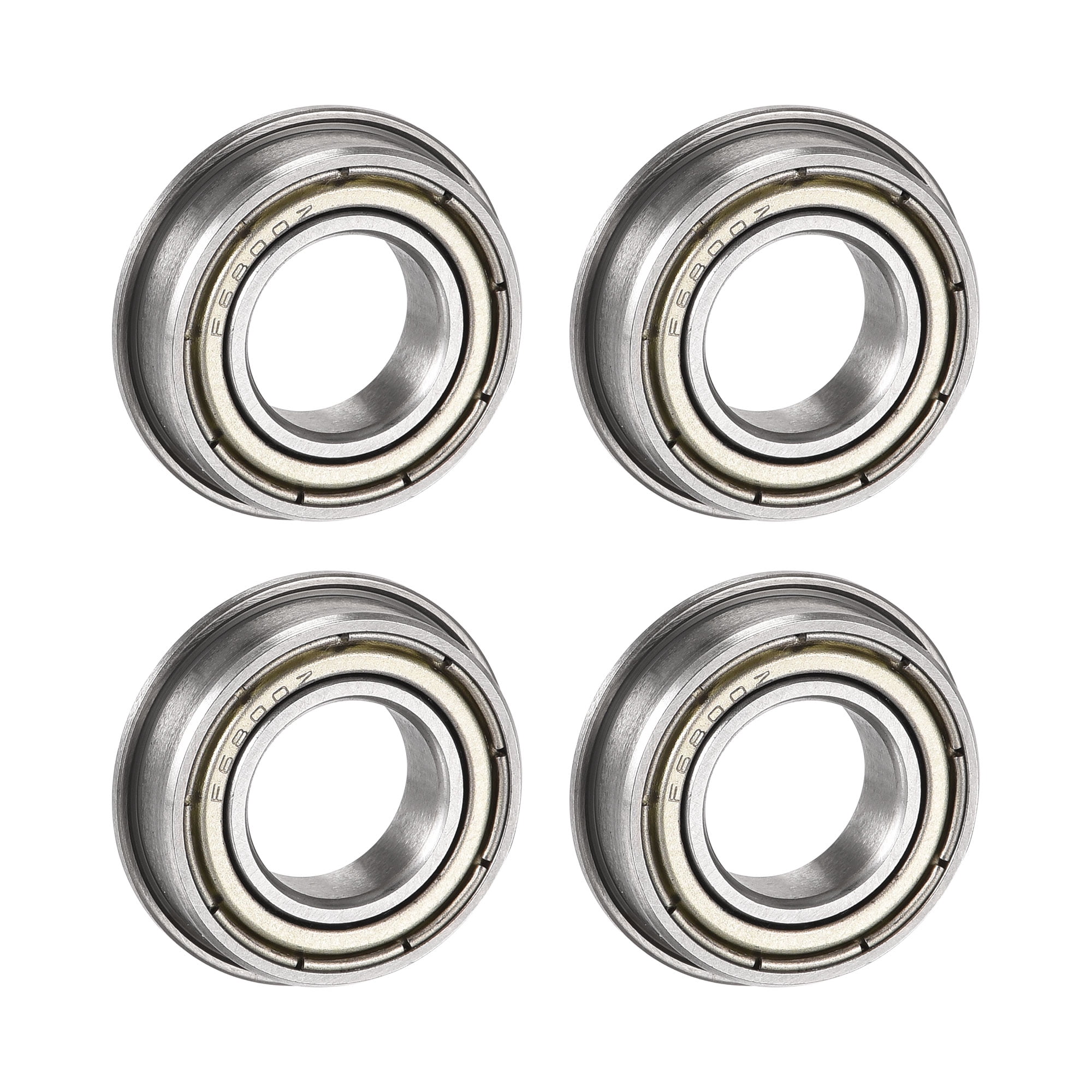 Uxcell F6800-ZZ Flange Ball Bearing 10x19x5mm Double Metal Shielded ...