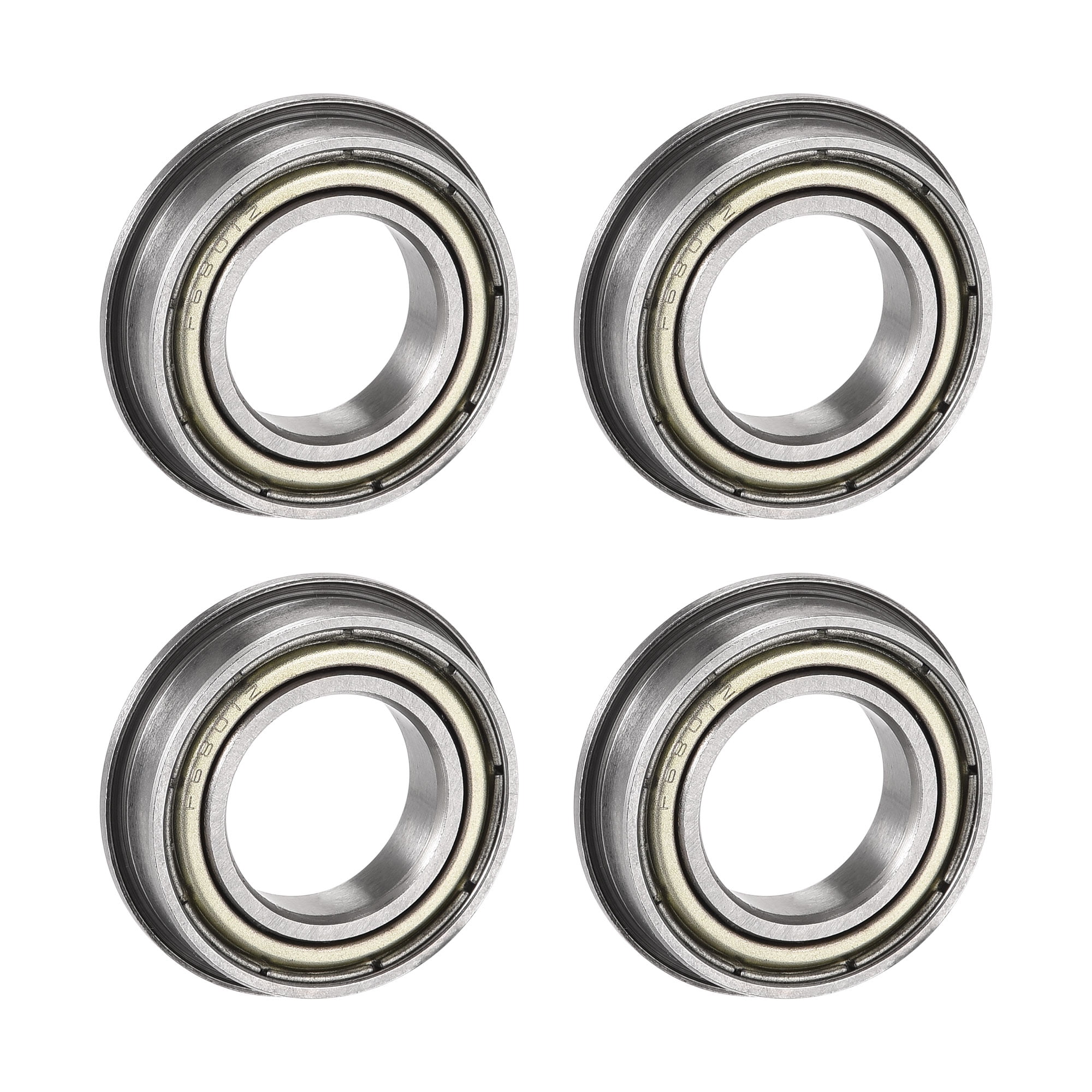 Uxcell F6801-ZZ Flange Ball Bearing 12x21x5mm Double Shielded Chrome ...