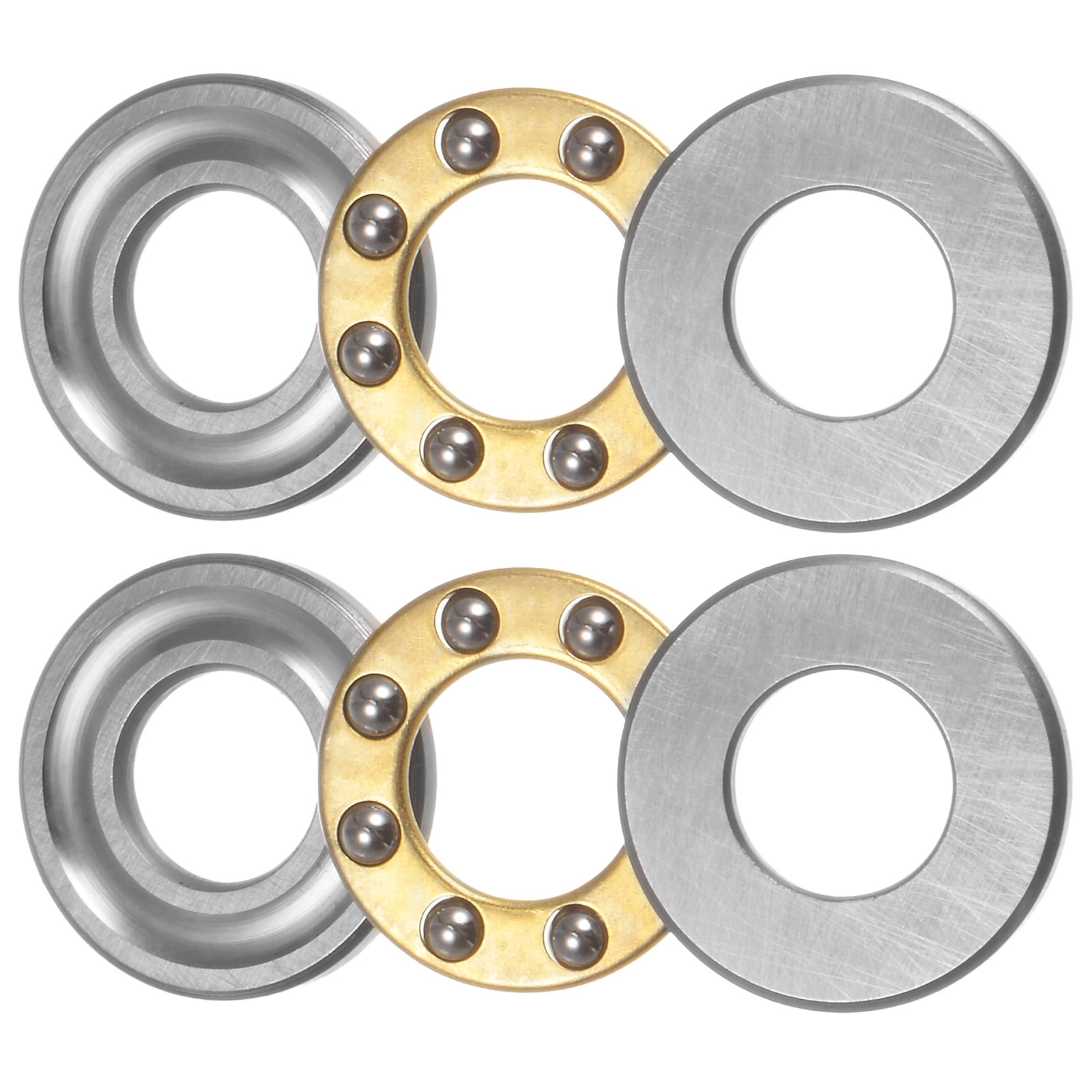 Uxcell F7-15M Thrust Ball Bearing 7x15x5mm Brass with Washers ABEC3 2 ...
