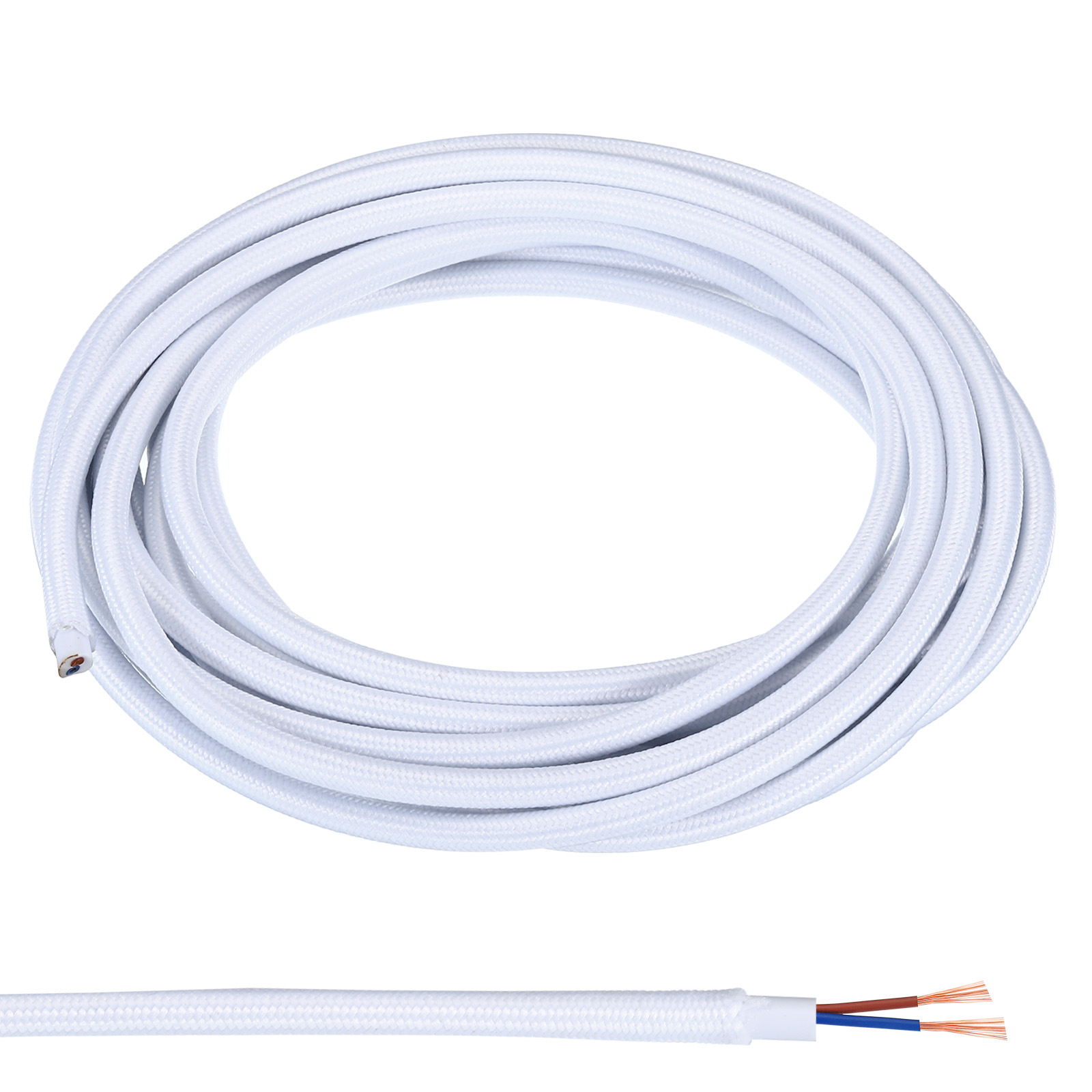 Uxcell Fabric Cloth Covered Round Wire, 16.4ft 18AWG 2 Core Vintage ...