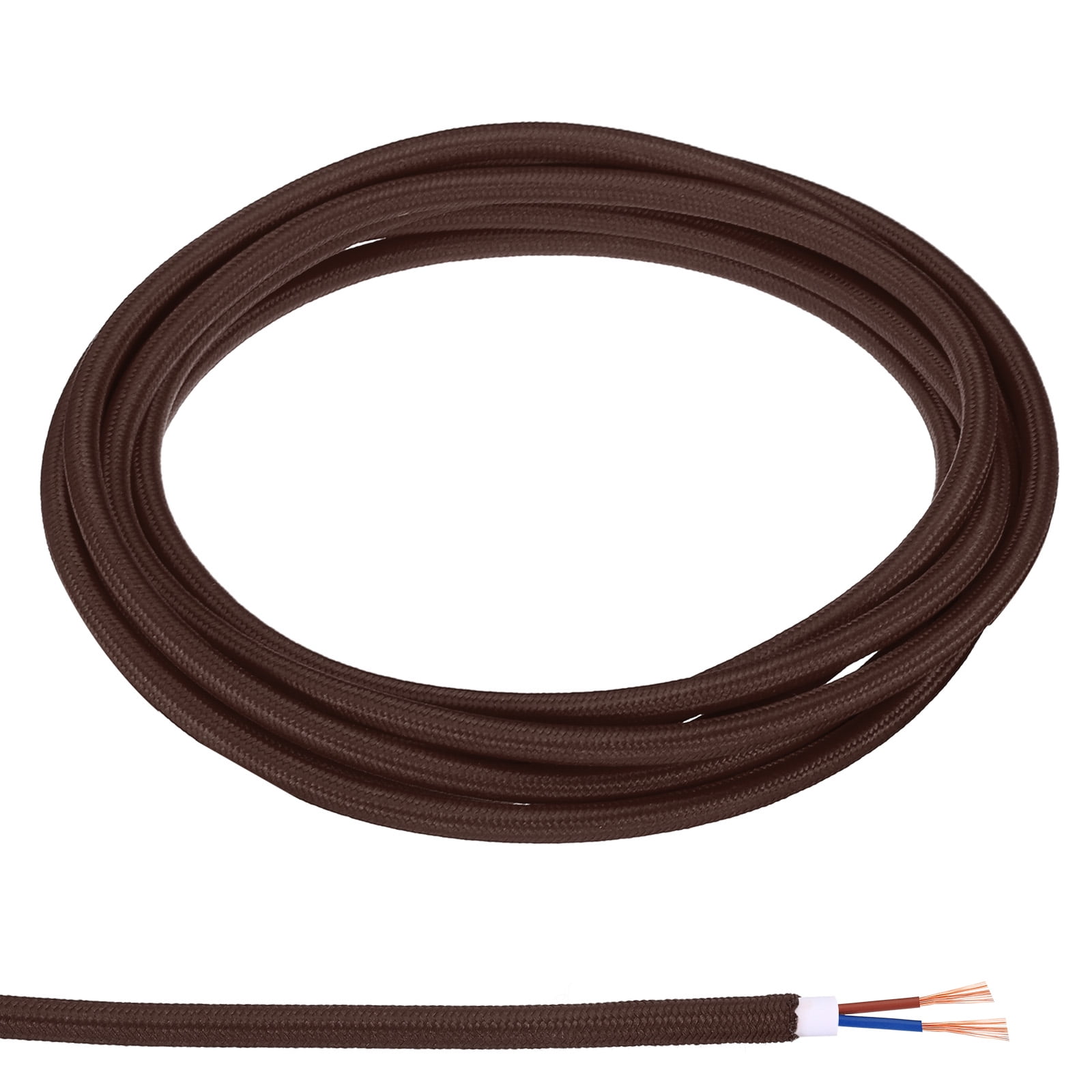 Uxcell Fabric Cloth Covered Round Wire, 9.84ft 18AWG 2 Core Vintage ...
