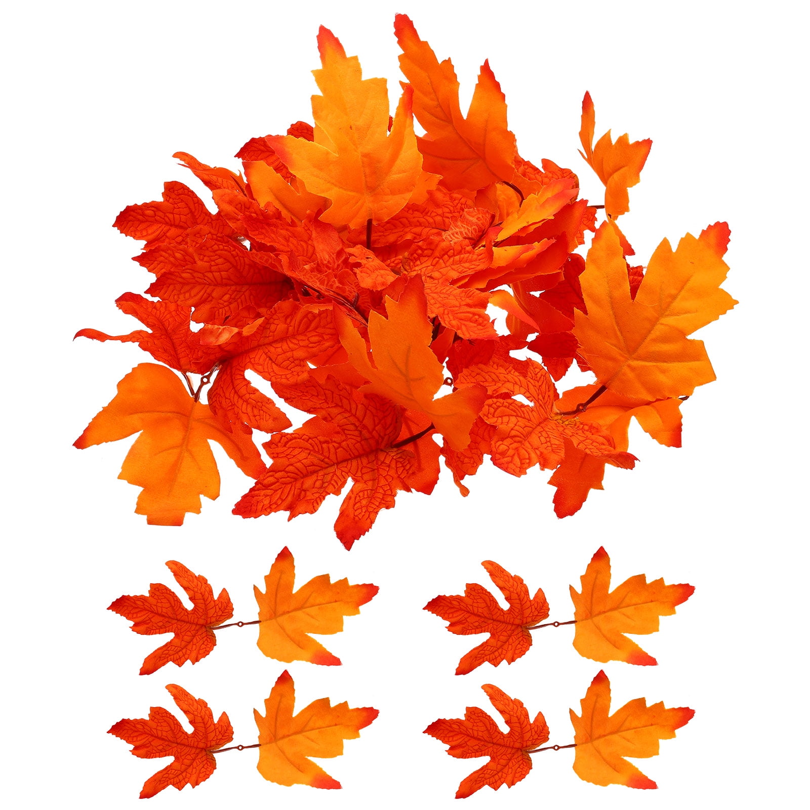 Uxcell Fake Fall Leaves, 10 inch 20Pcs Artificial Maple Leaves Faux ...