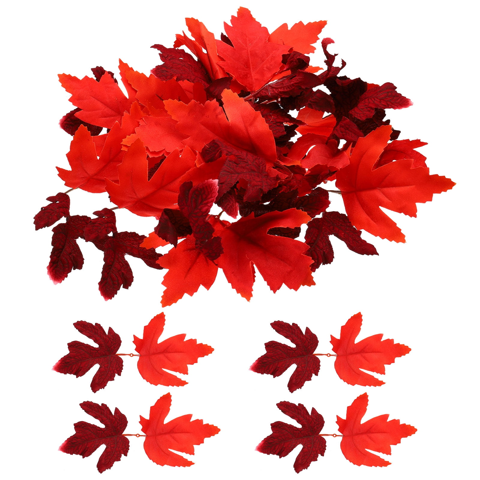 Uxcell Fake Fall Leaves, 10 inch 60Pcs Artificial Maple Leaves Faux ...