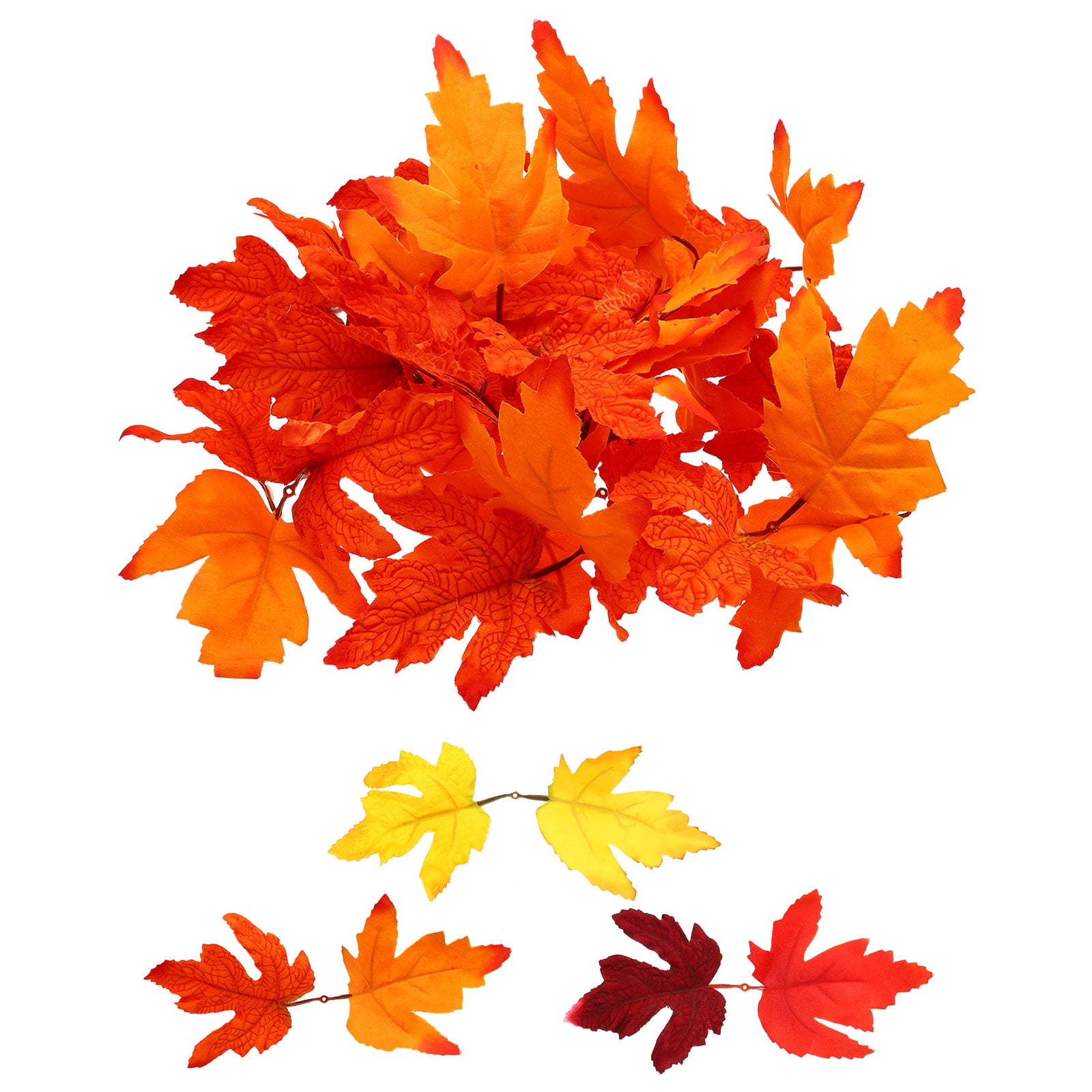 Uxcell Fake Fall Leaves, 10 inch 60Pcs Artificial Maple Leaves Faux ...