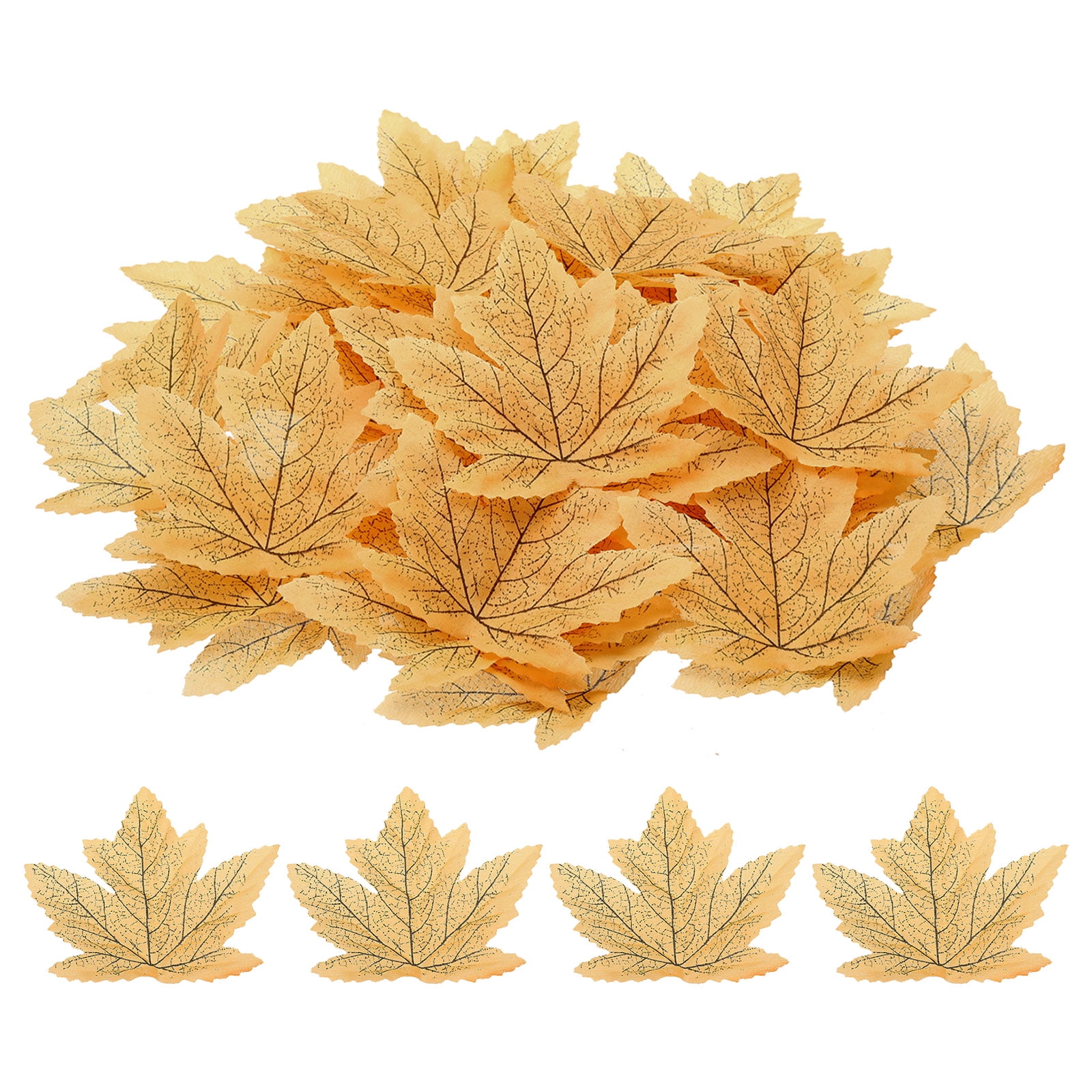 Uxcell Fake Fall Leaves, 100 Pack Artificial Maple Leaves Artificial ...
