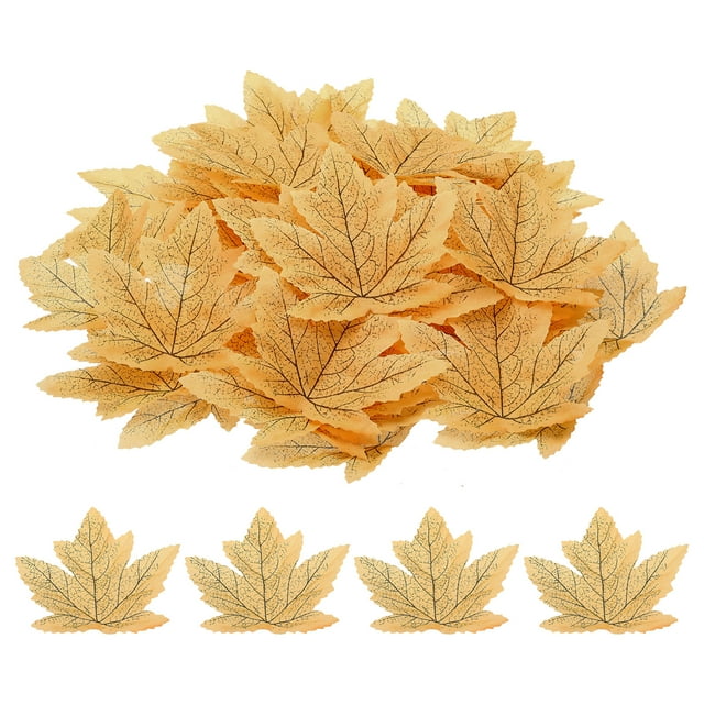 Uxcell Fake Fall Leaves, 100 Pack Artificial Maple Leaves Artificial ...