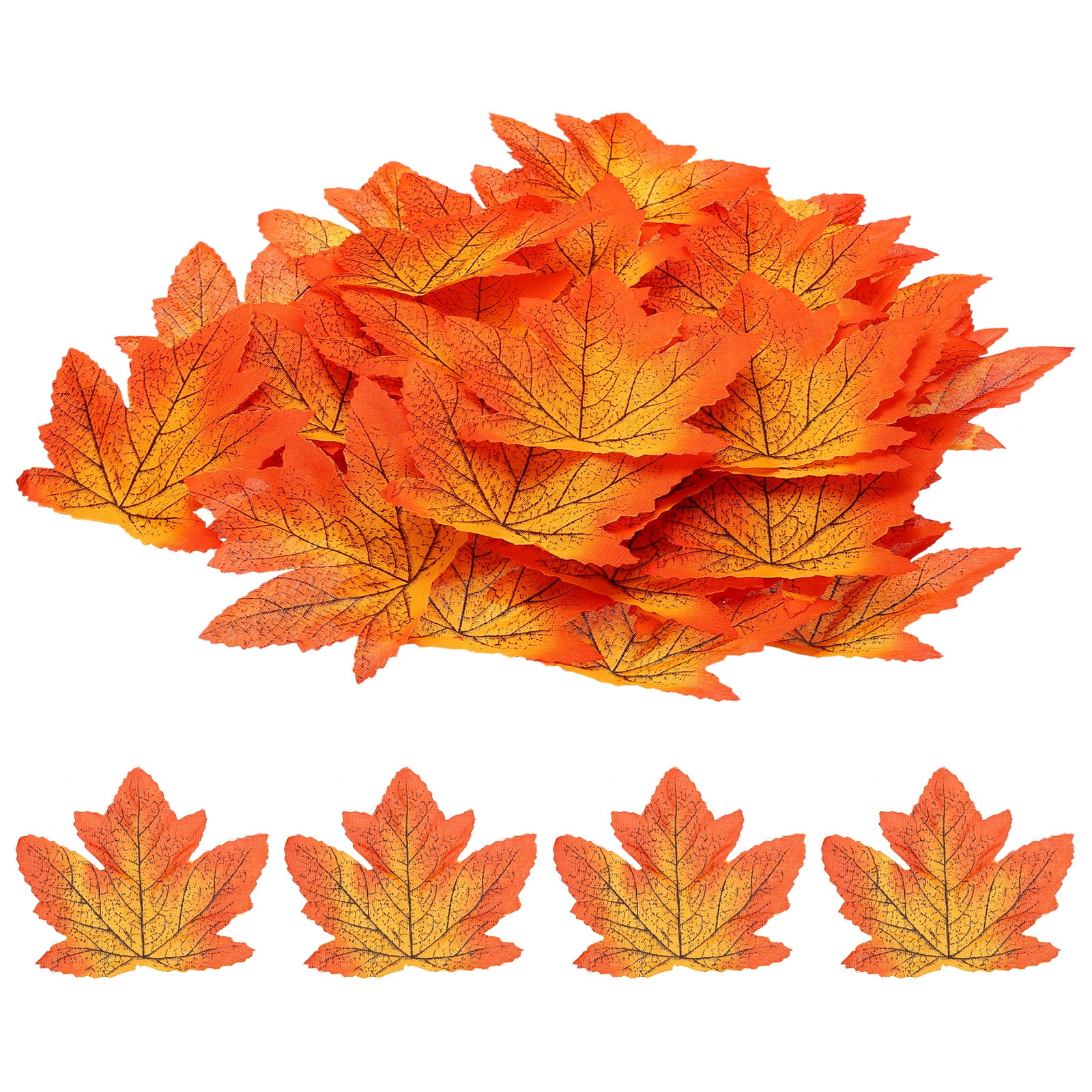 Uxcell Fake Fall Leaves, 100 Pack Artificial Maple Leaves Artificial ...