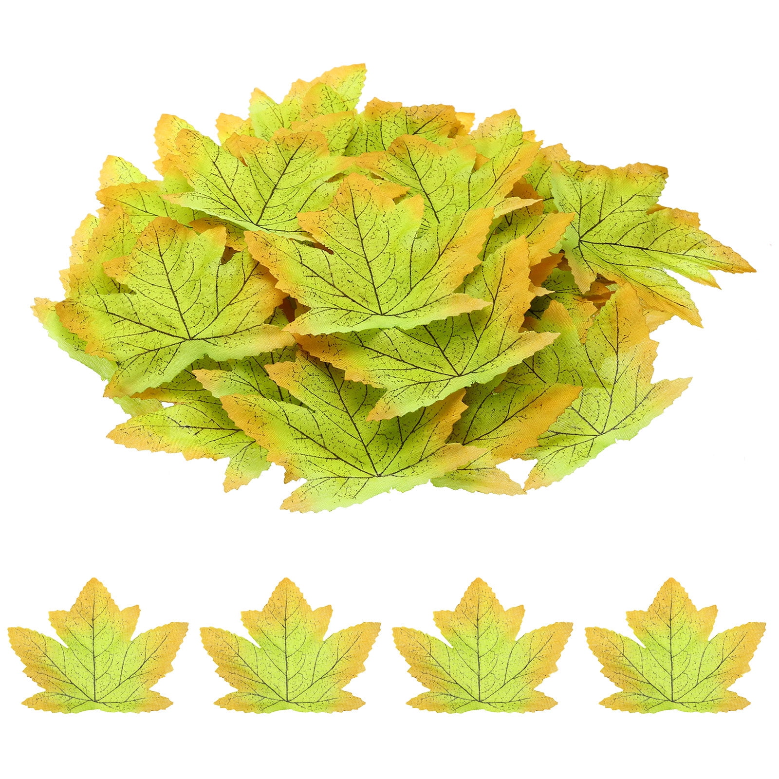 Uxcell Fake Fall Leaves, 200 Pack Artificial Maple Leaves Artificial ...