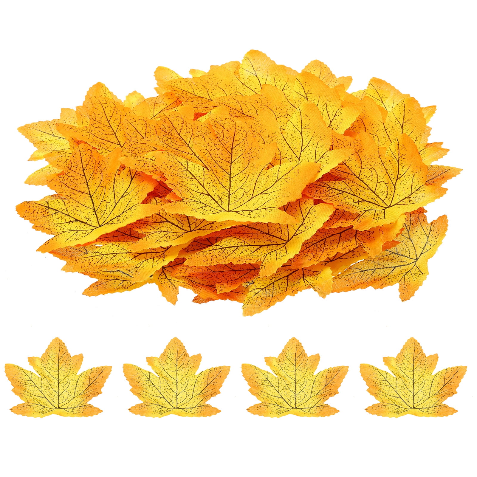 Uxcell Fake Fall Leaves, 200 Pack Artificial Maple Leaves Artificial ...