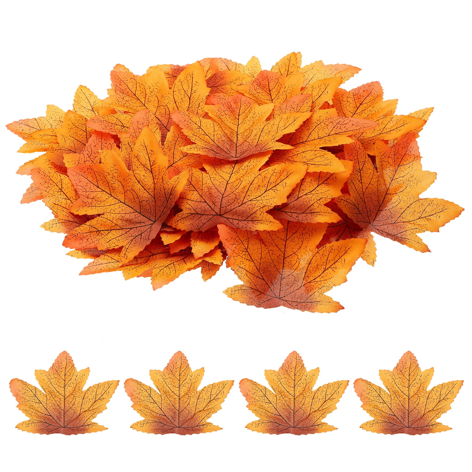 Uxcell Fake Fall Leaves, 200 Pack Artificial Maple Leaves Artificial ...