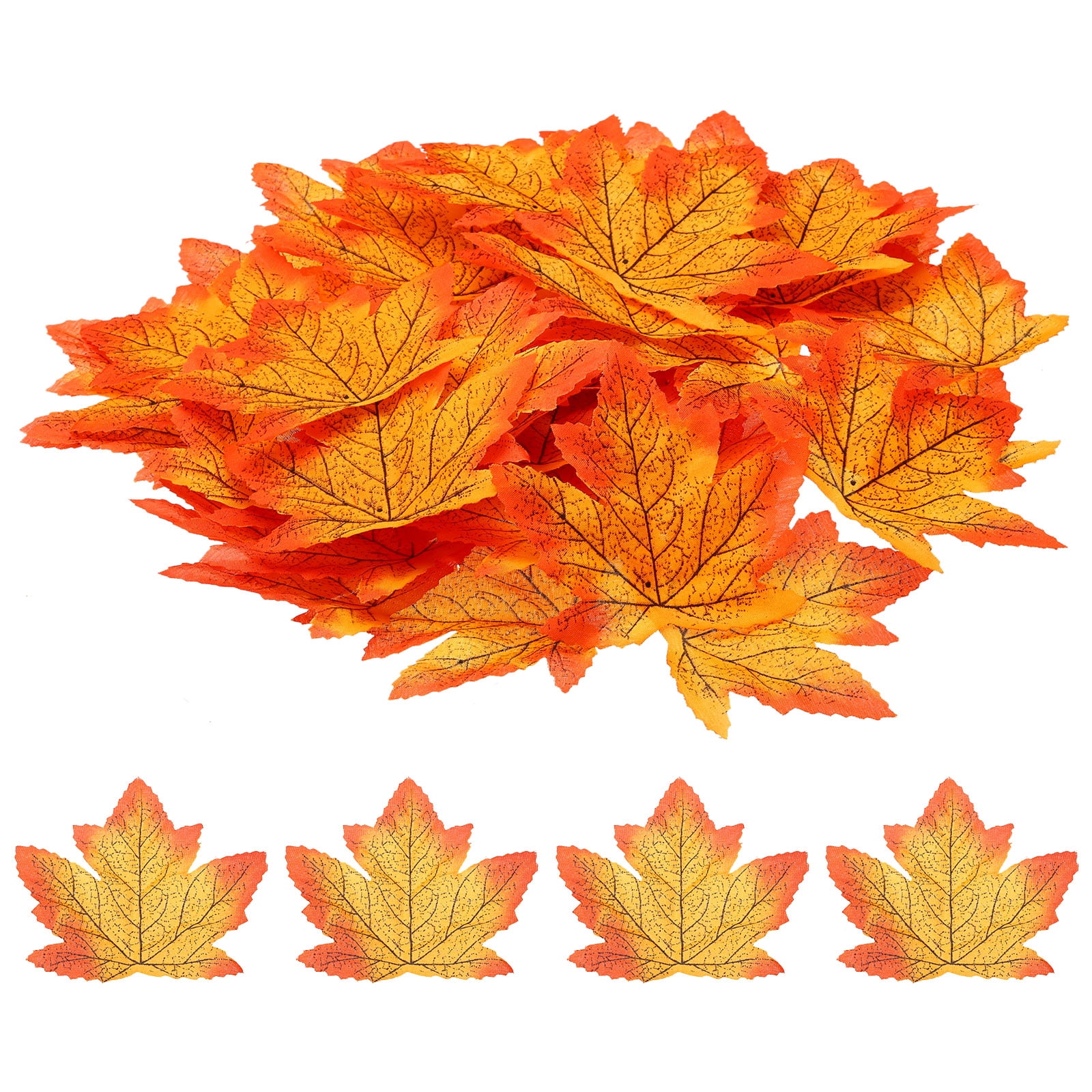 Uxcell Fake Fall Leaves, 200 Pack Artificial Maple Leaves Artificial ...