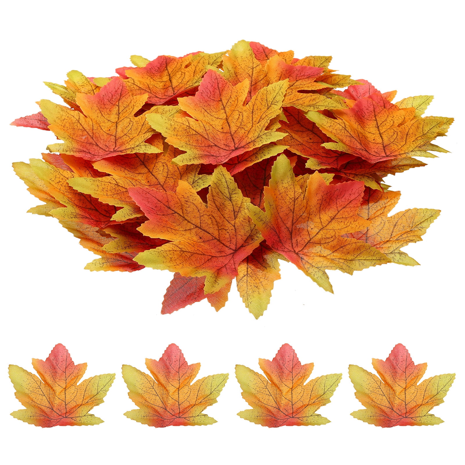 Uxcell Fake Fall Leaves, 300 Pack Artificial Maple Leaves Artificial ...