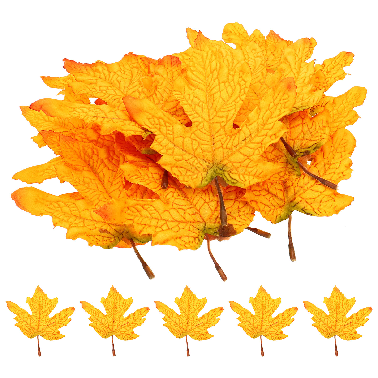 Uxcell Fake Fall Leaves, 4.7 inch 20Pcs Artificial Maple Leaves Faux ...