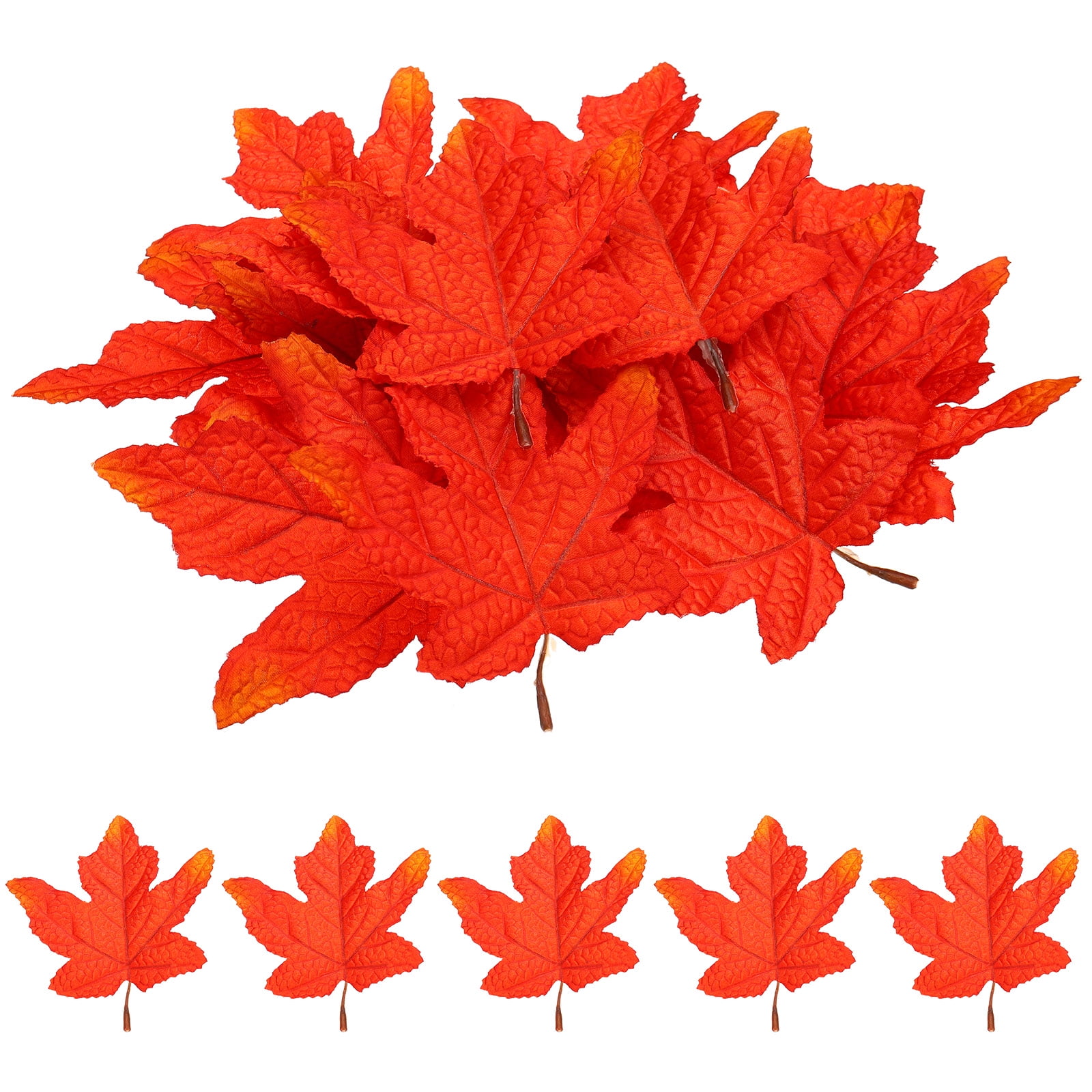 Uxcell Fake Fall Leaves, 5.5 inch 20Pcs Artificial Maple Leaves Faux ...