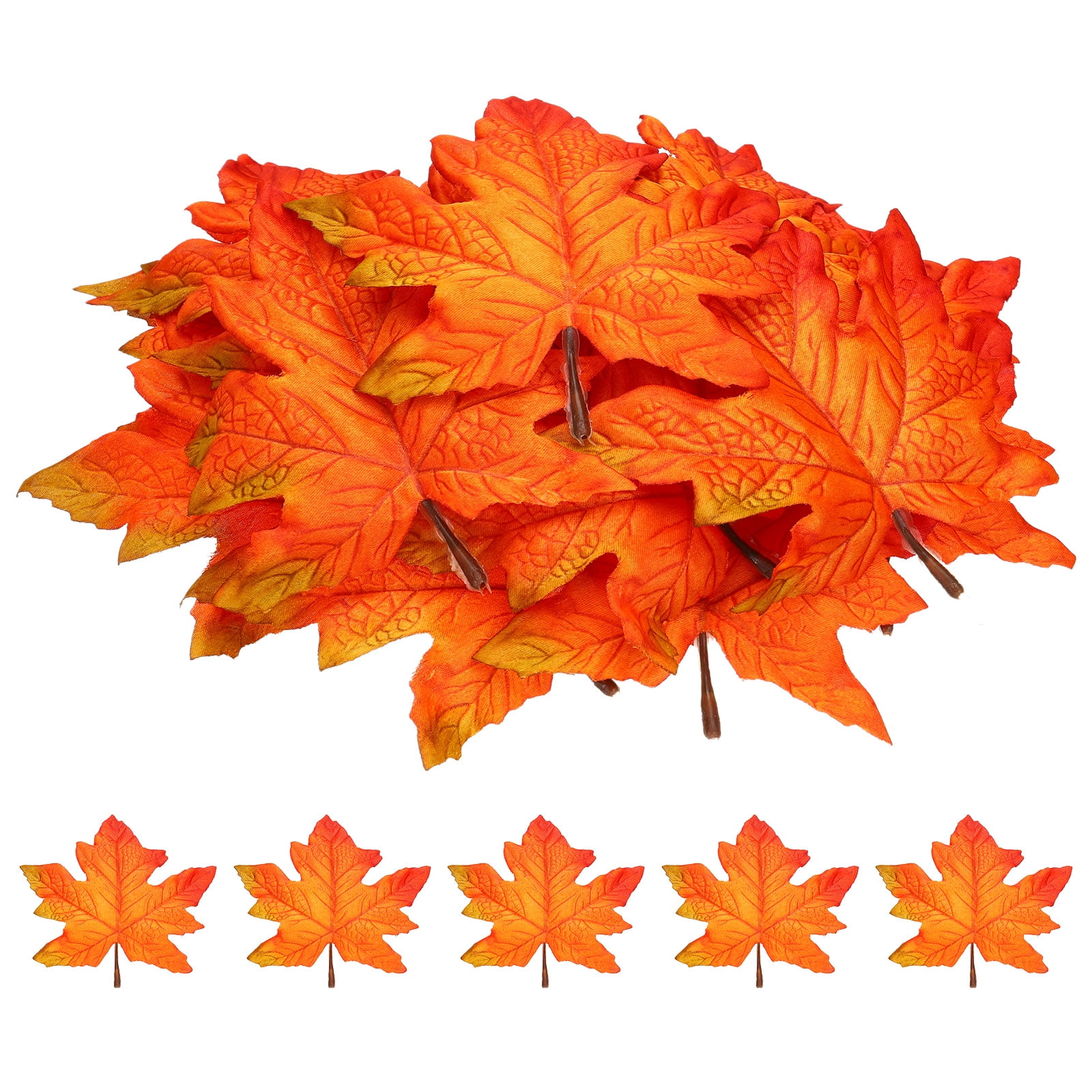 Uxcell Fake Fall Leaves, 6 inch 20Pcs Artificial Maple Leaves Faux ...