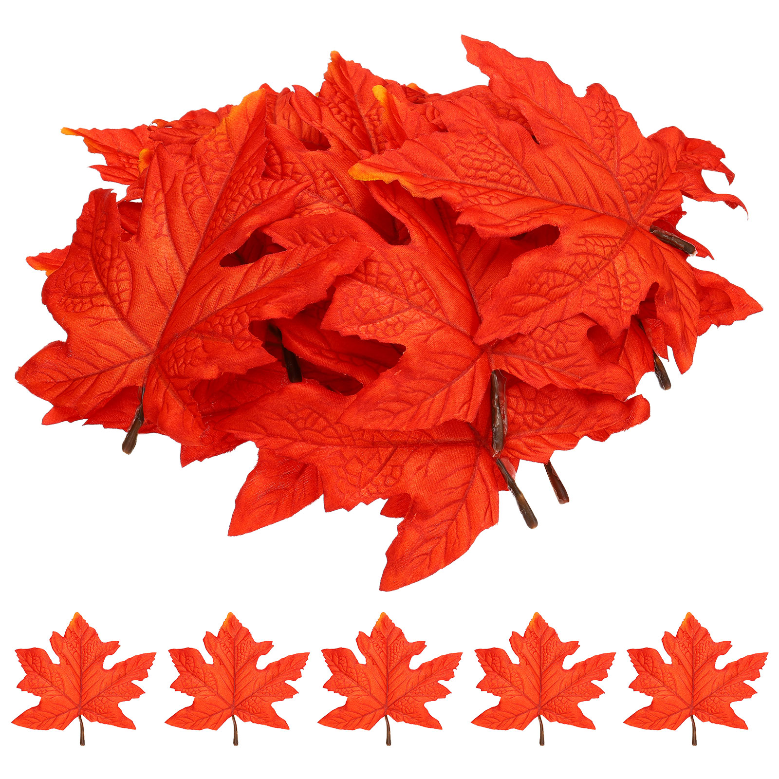 Uxcell Fake Fall Leaves, 6 inch 20Pcs Artificial Maple Leaves Faux ...