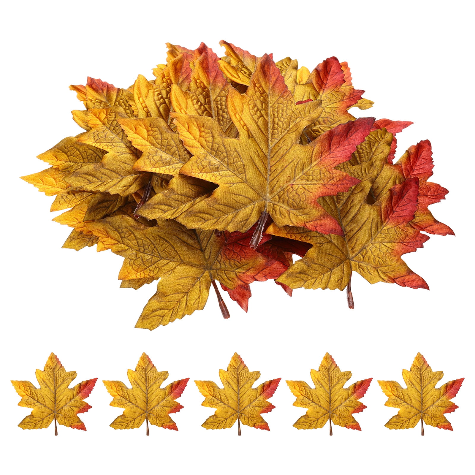 Uxcell Fake Fall Leaves, 6 inch 40Pcs Artificial Maple Leaves Faux ...