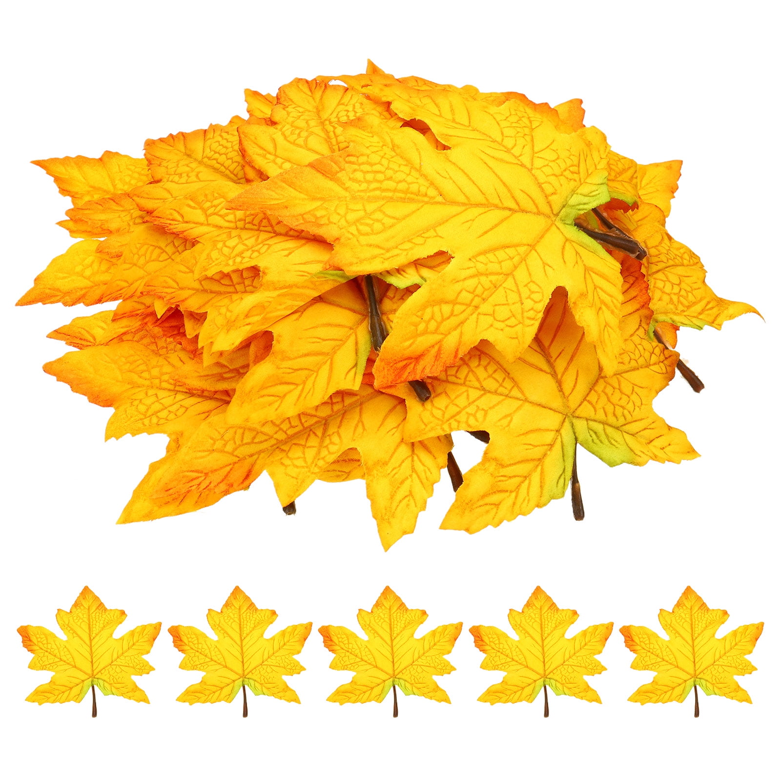 Uxcell Fake Fall Leaves, 6 inch 40Pcs Artificial Maple Leaves Faux ...